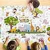 Amazon.com: JOYGATHER Wild Coloring Tablecloth for Kids, Jumbo 30x72 ...