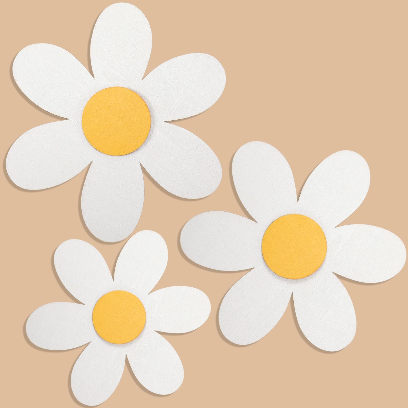 Amazon.com: Maitys 3 Pieces Boho Daisy Wall Decor Natural Rattan Flower ...