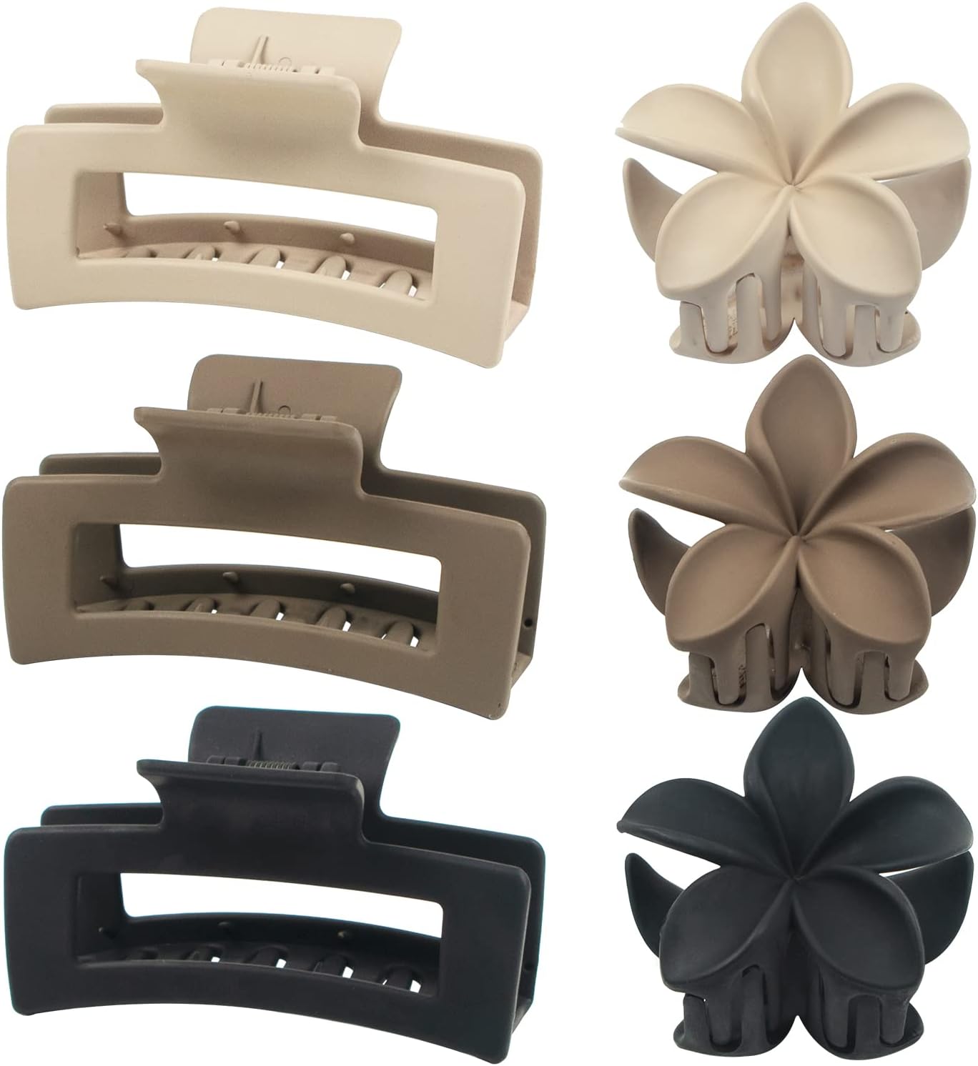 Amazon.com : Large Claw Clips for Thick Curly Hair, Matte Flower Hair ...