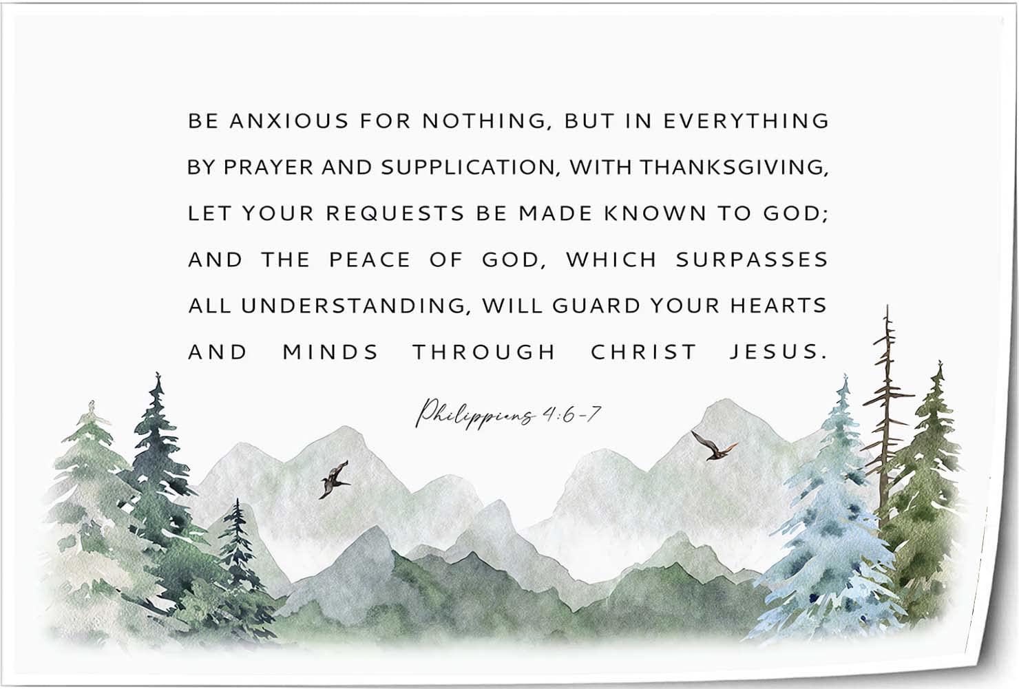 Amazon.com: Philippians 4 6-7 Bible Quote Wall Decor Bible Poster ...