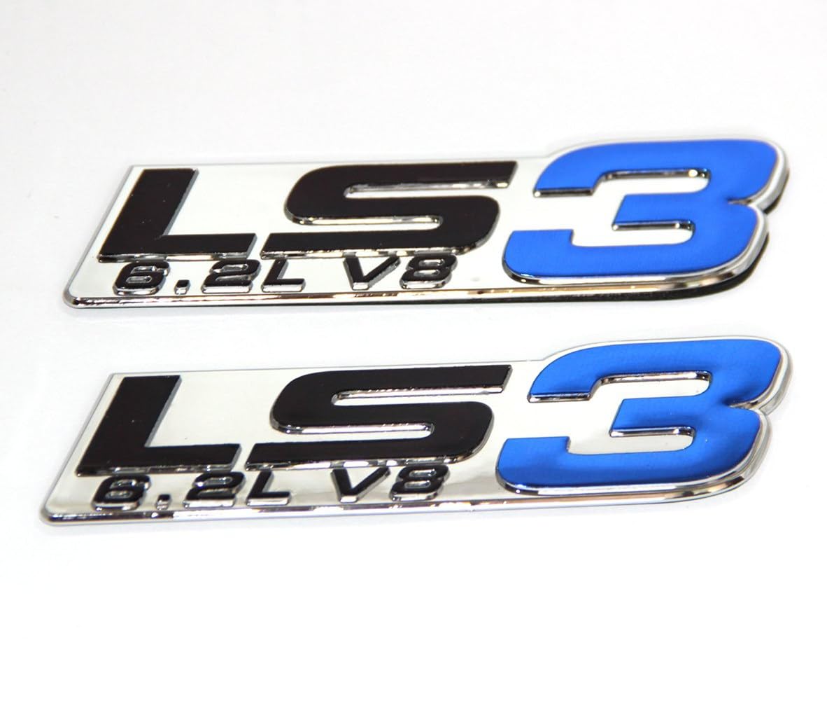 Amazon.com: 2Pack Yoaoo Chrome OEM LS3 Emblem 6.2L V8 Engine Emblems ...