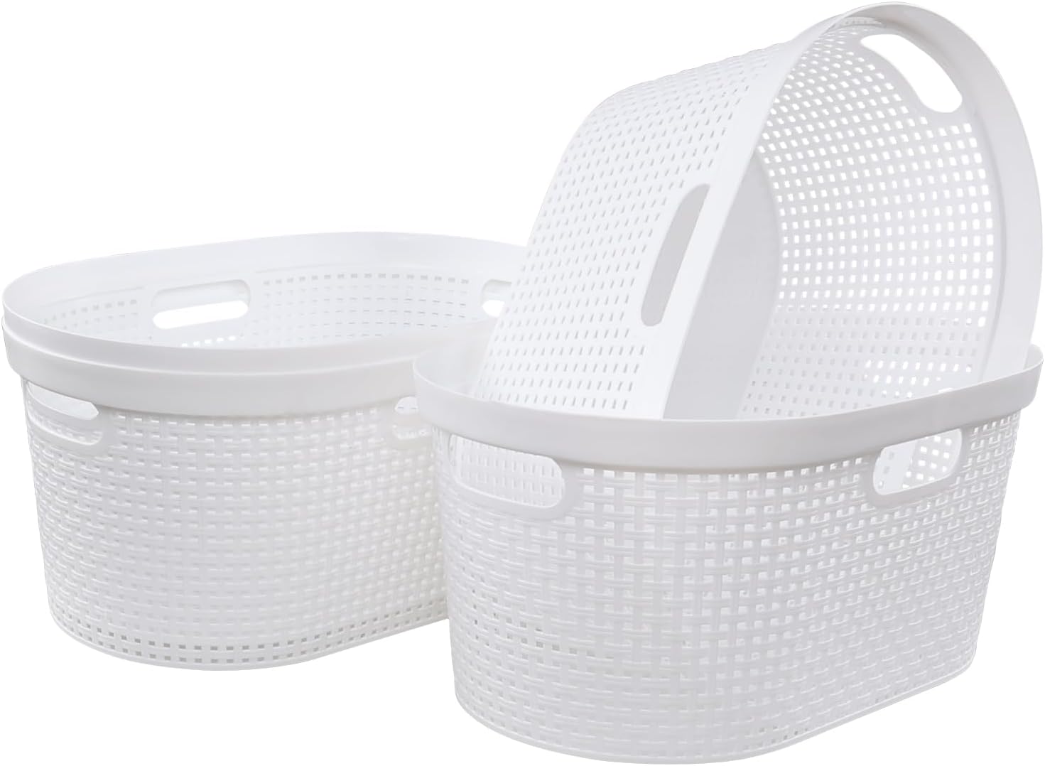 Amazon.com: Teyyvn 4-Pack 40 L Large Plastic Laundry Hamper, Laundry ...