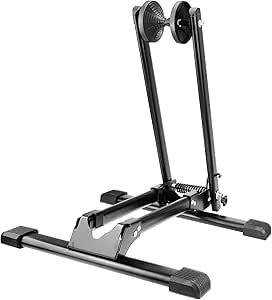 WELLGRO Bicycle Stand for Front Wheel or Rear Wheel, Steel, Black ...