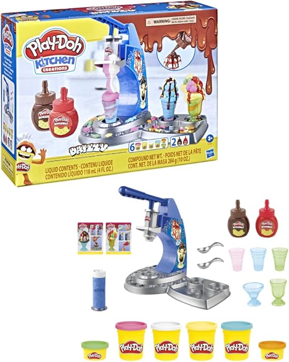 Play-Doh Kitchen Creations Drizzy Ice Cream Playset Featuring Drizzle ...