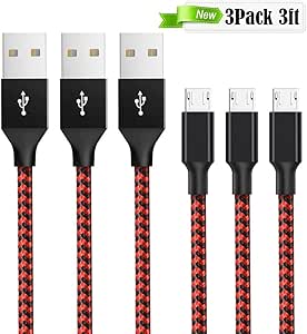 Amazon.com: Micro USB Cable 3m USB A Micro-USB B 公 公 黑色 USB纜線 : 電子