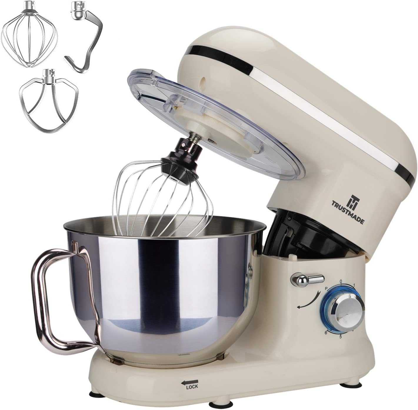 Amazon.com: 5.8QT 660W 6 Speed Control Electric Stand Mixer with ...