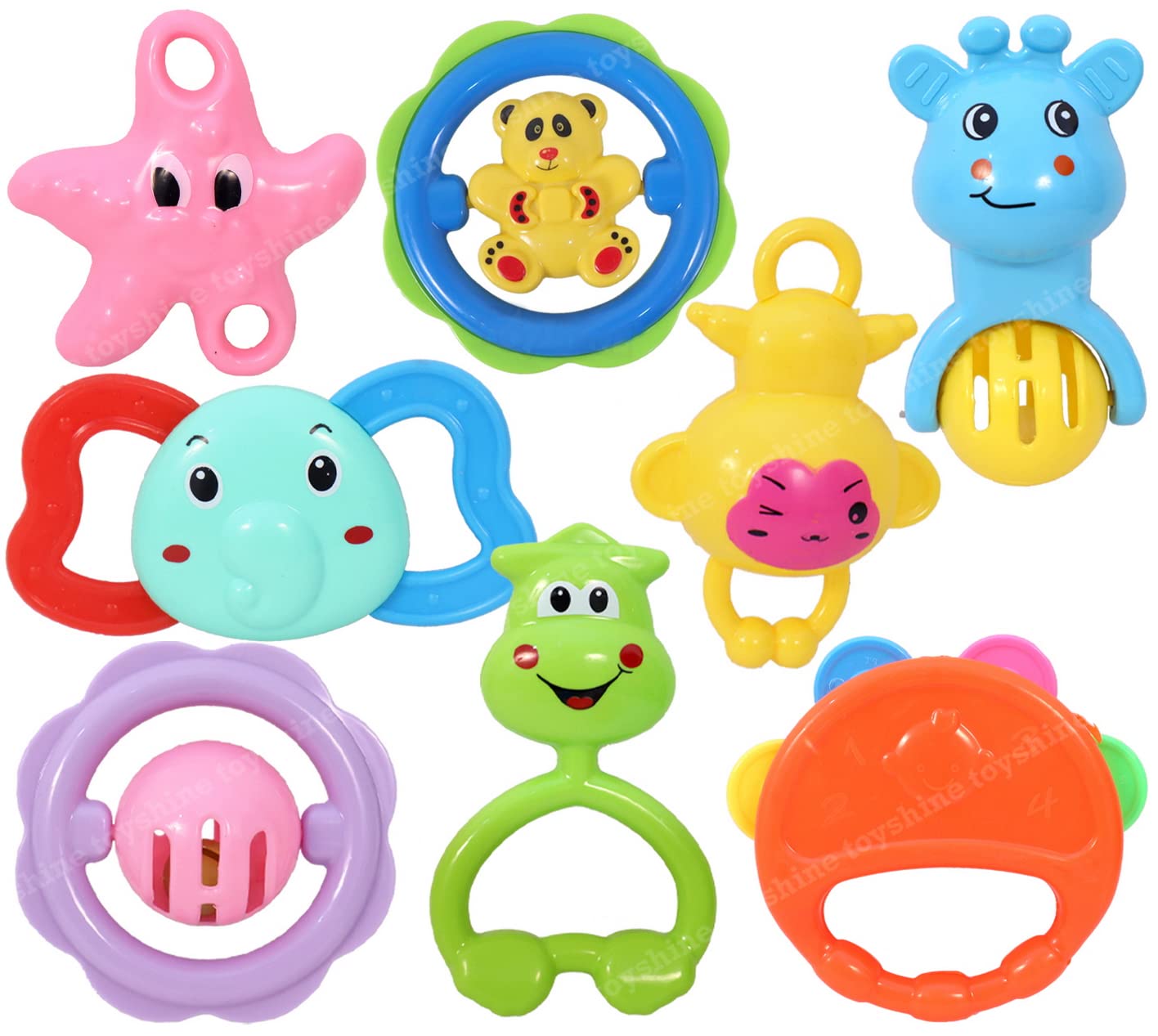 Buy Toyshine Pack Of 8 Acrylonitrile Butadiene Styrene (Abs) Rattle Set ...