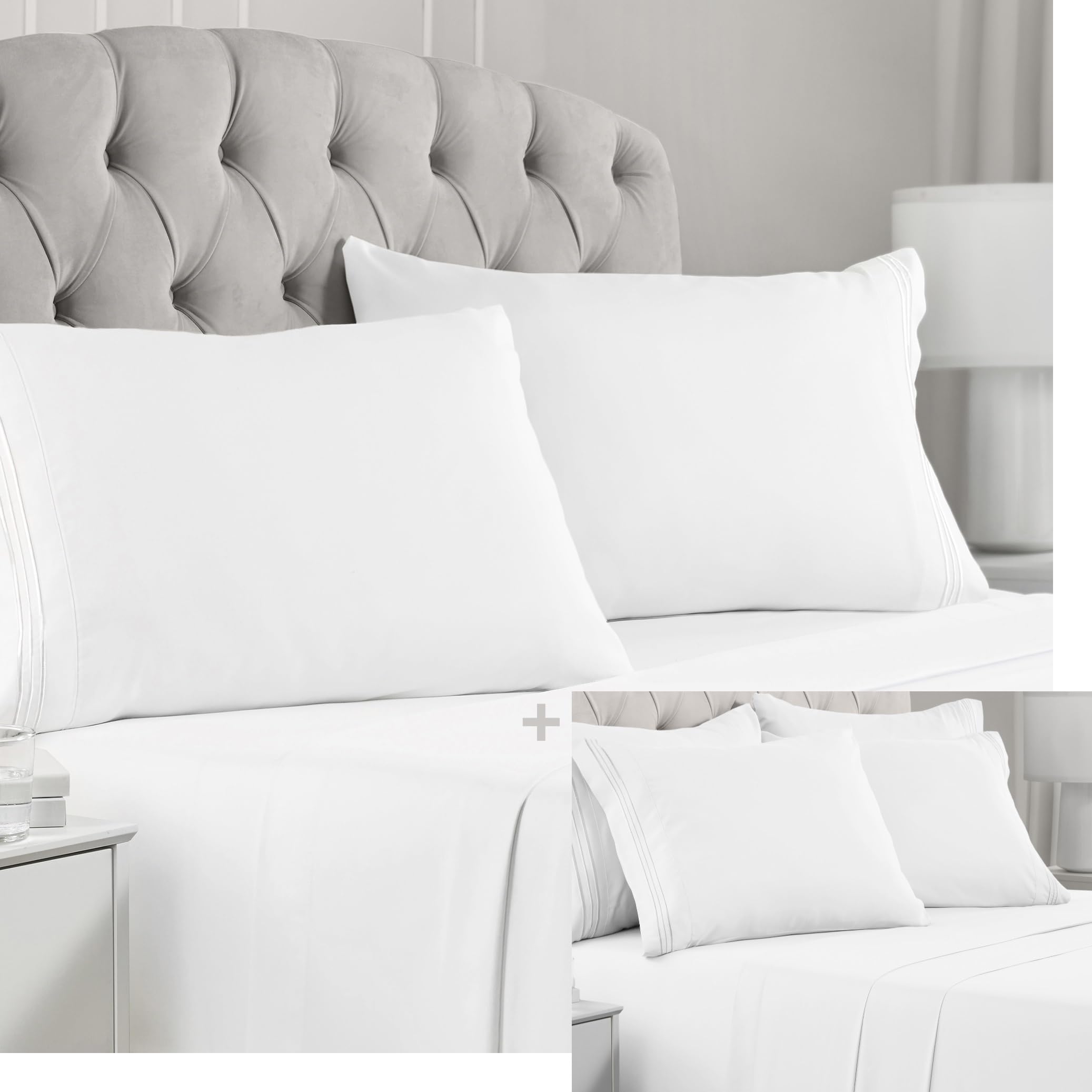 Amazon.com: Mellanni 4PC Bed Sheet Set + 6PC Bed Sheet Set Bundle&Save ...