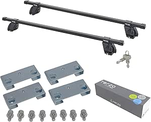 Amazon | Terzo テルッツォ (by PIAA) ルーフキャリア 車種別ベースキャリアセット スクエアバータイプ ブラック ボルトオンタイプ ロック付 【日産 NV350キャラバン ...