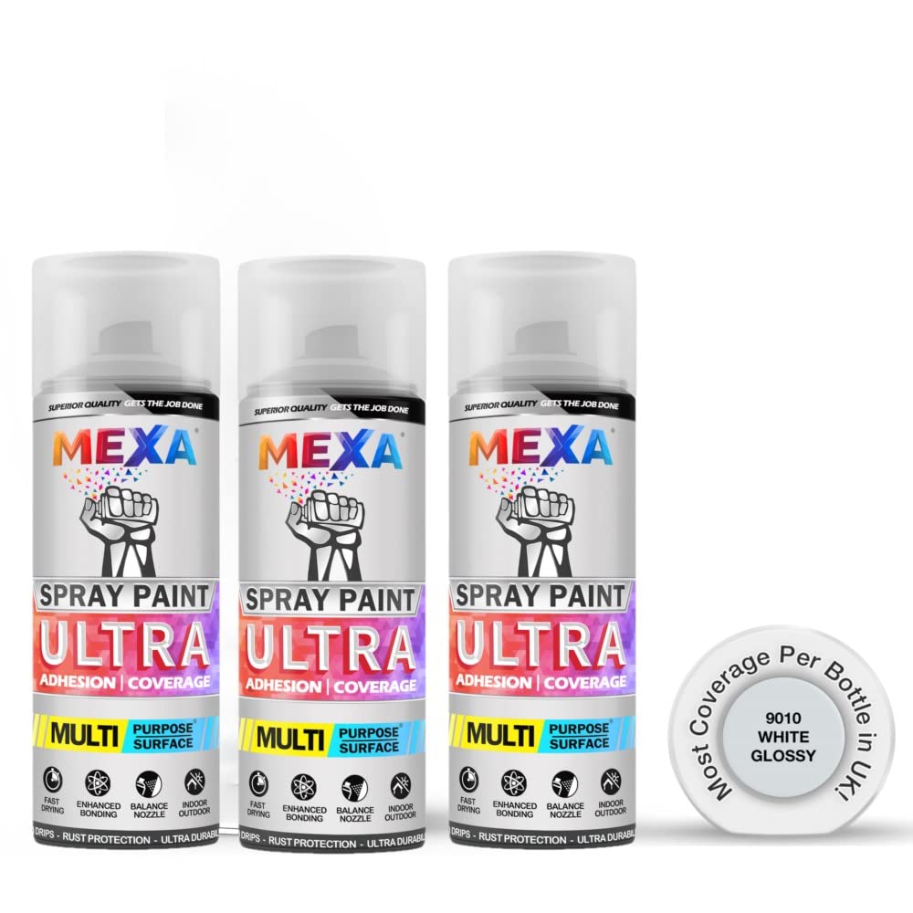 Buy Mexa Spray Paint | White Matt | Perfect for Radiator, Plastic ...
