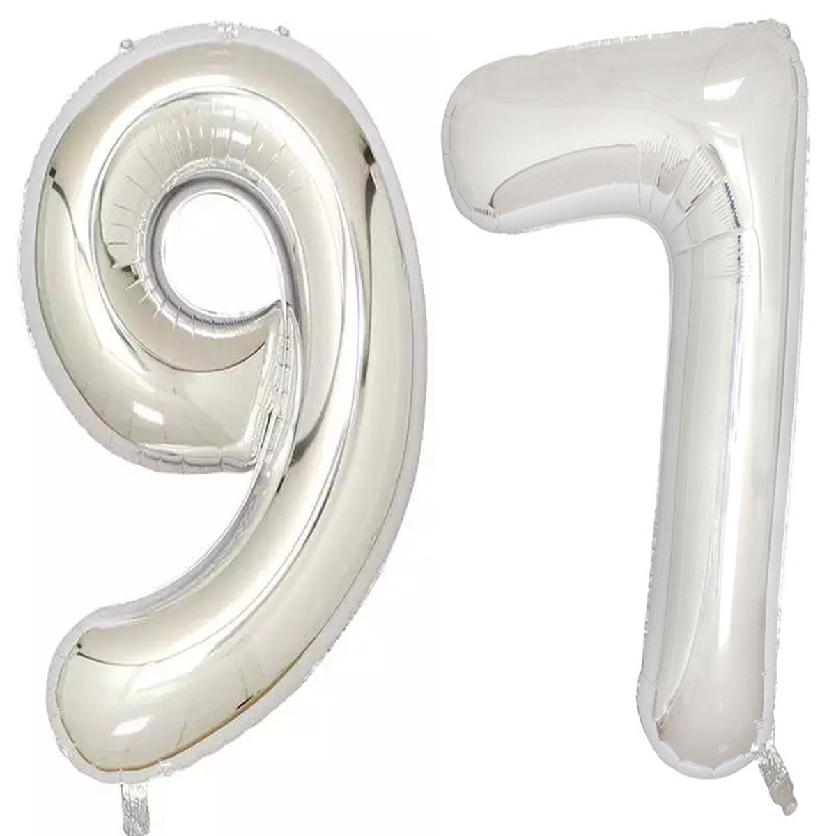 Amazon.com: 40inch Silver Foil 97 Helium Jumbo Digital Number Balloons ...
