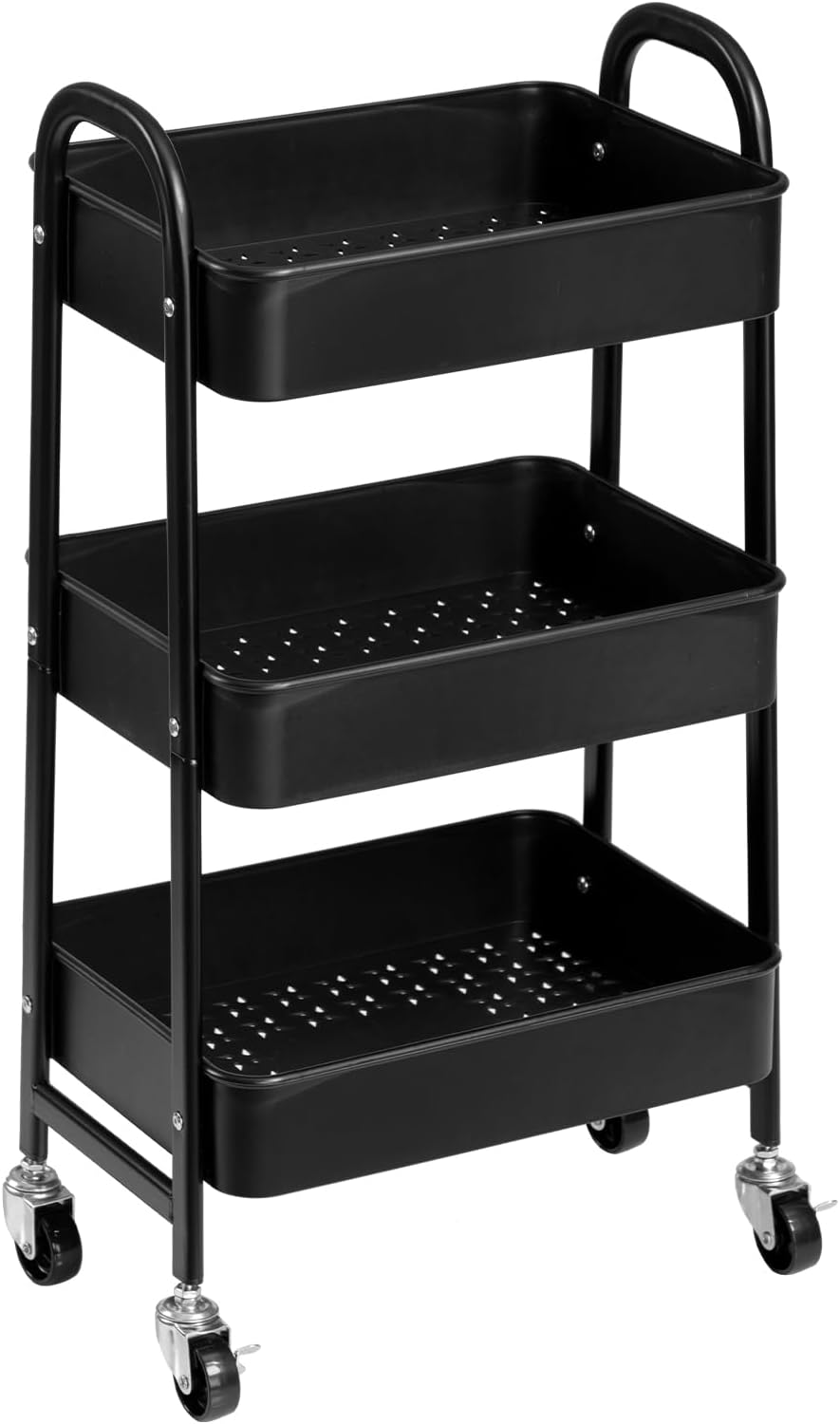 Amazon.com: AGTEK 3-Tier Rolling Carts with Wheels, Rolling Utility ...