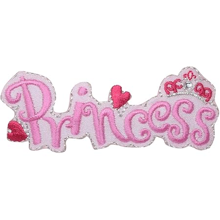Amazon.com: Pink Princess with Hearts and Crown Embroidered Iron on Patch