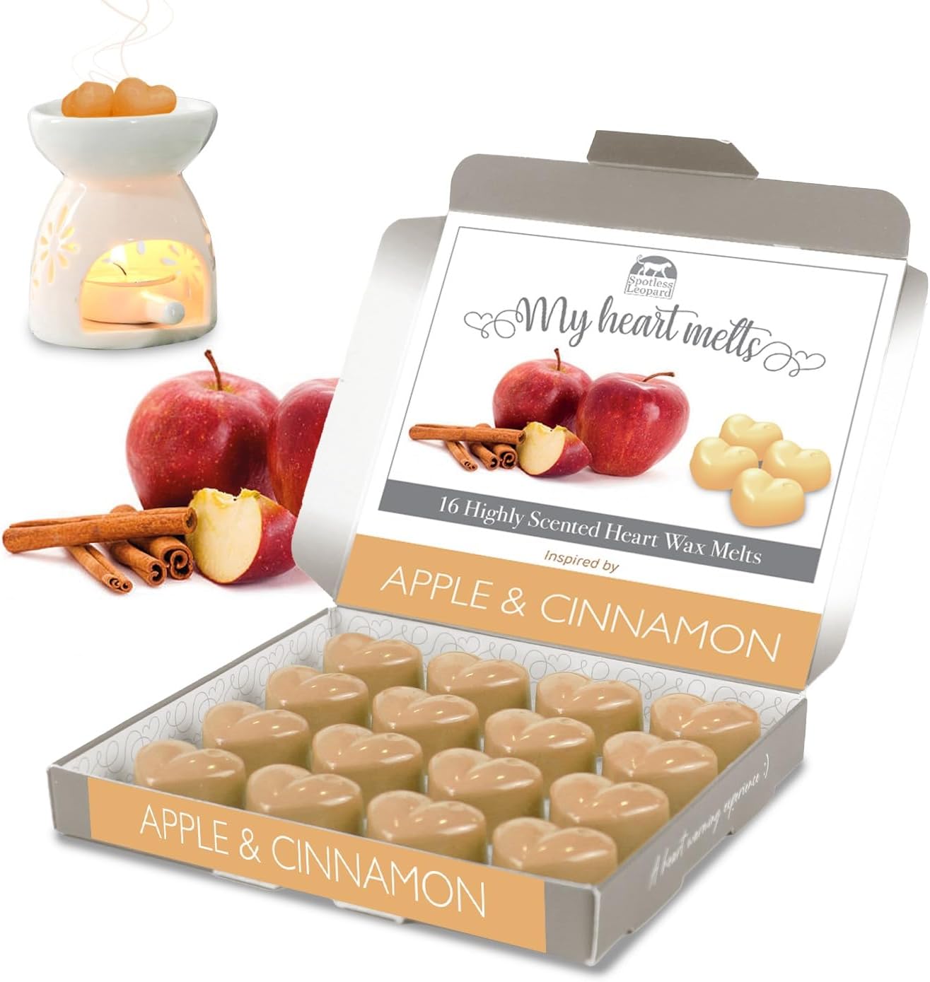 Amazon.com: Apple Cinnamon Wax Melts - 16 x 5g Cinnamon and Apple ...