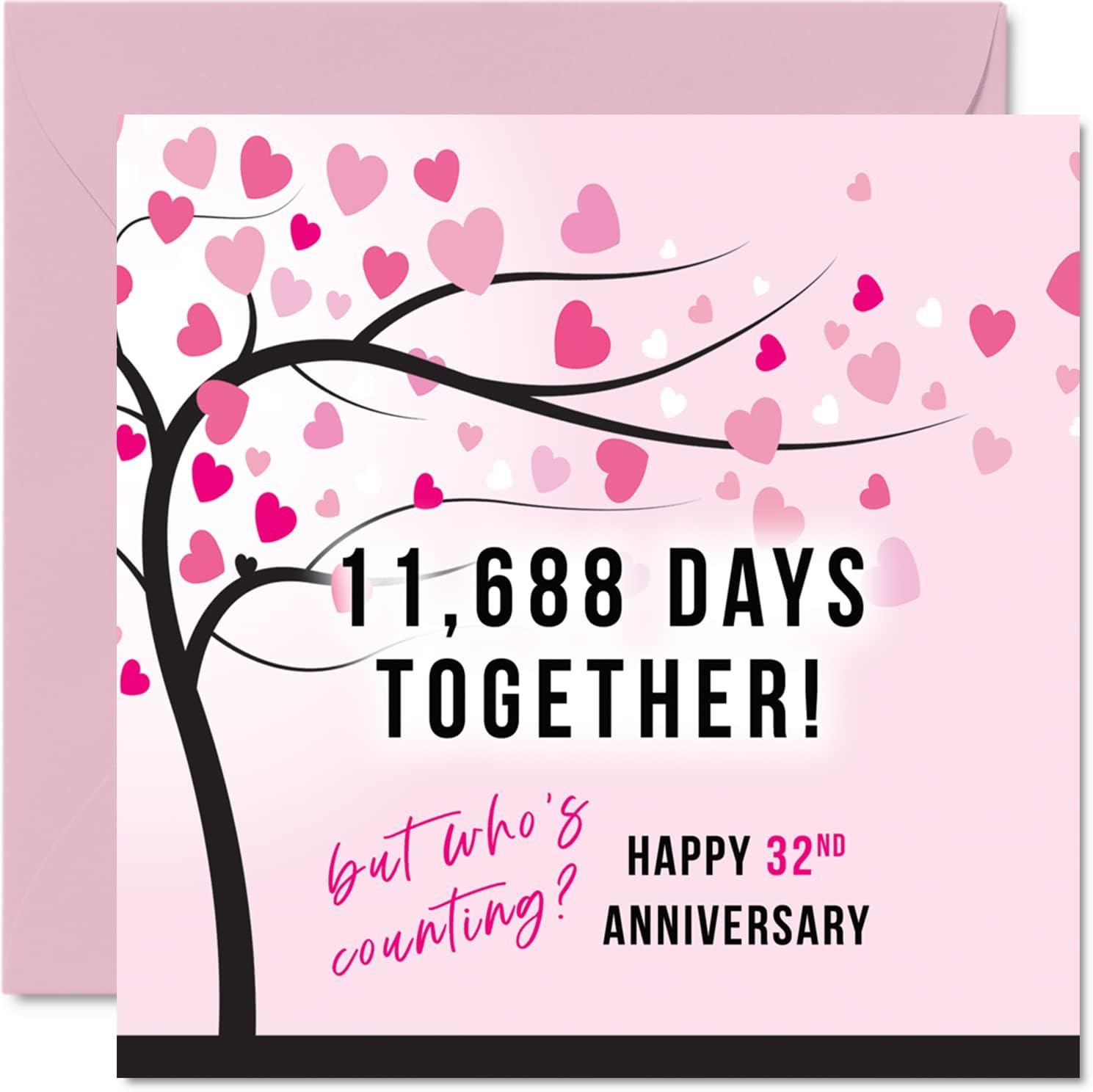Amazon.com: TANWIH 32nd Anniversary Card for Husband - 32 Years Down ...
