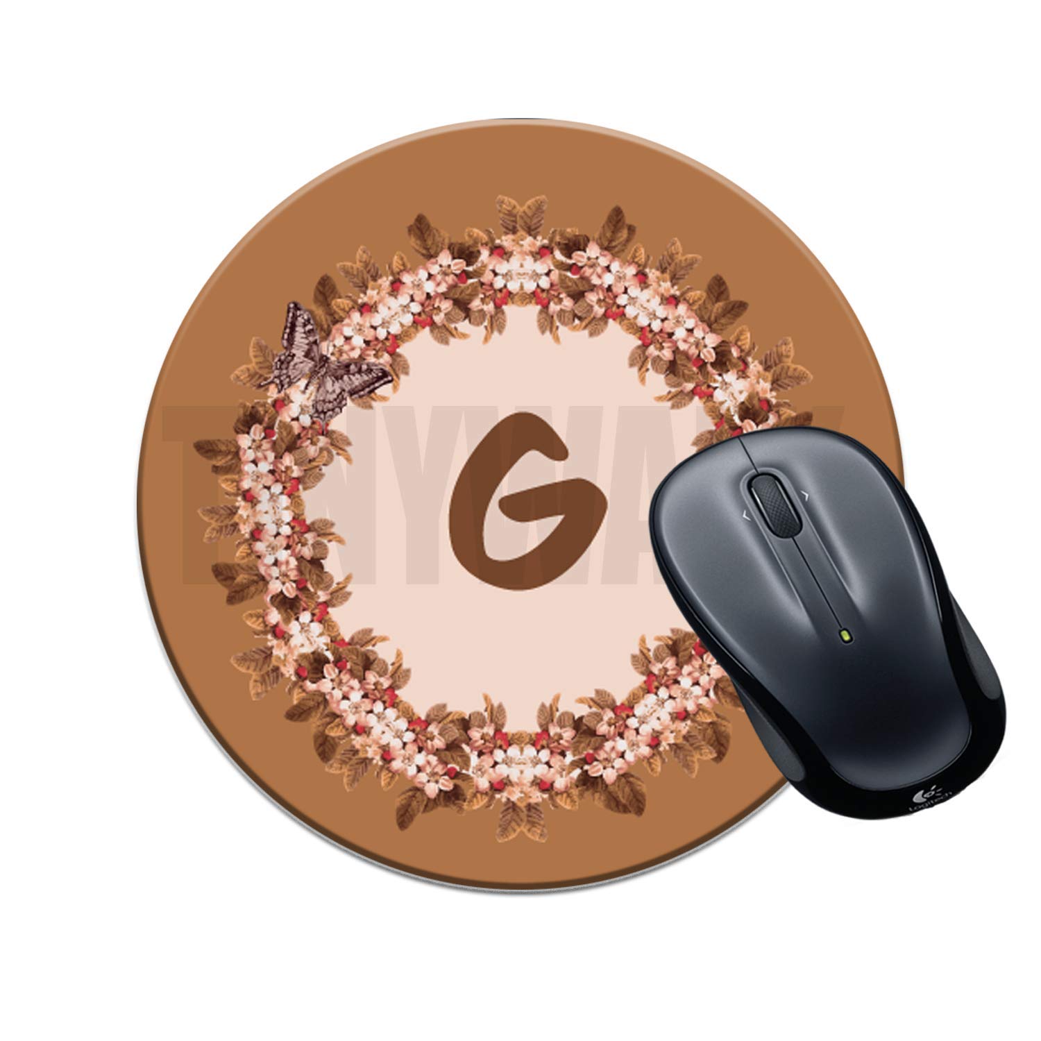 Tinywalk Gaming Mouse Pad G Alphabet Brown Flower Printed Multicolour ...