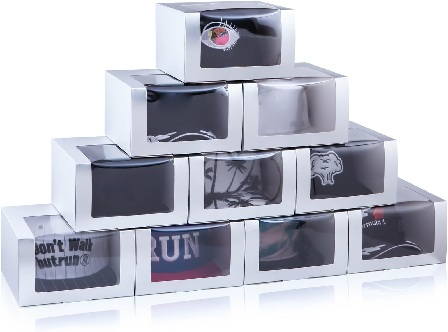 Amazon.com: DoubleFill 50 Pcs Display Black Gift Boxes with Window ...