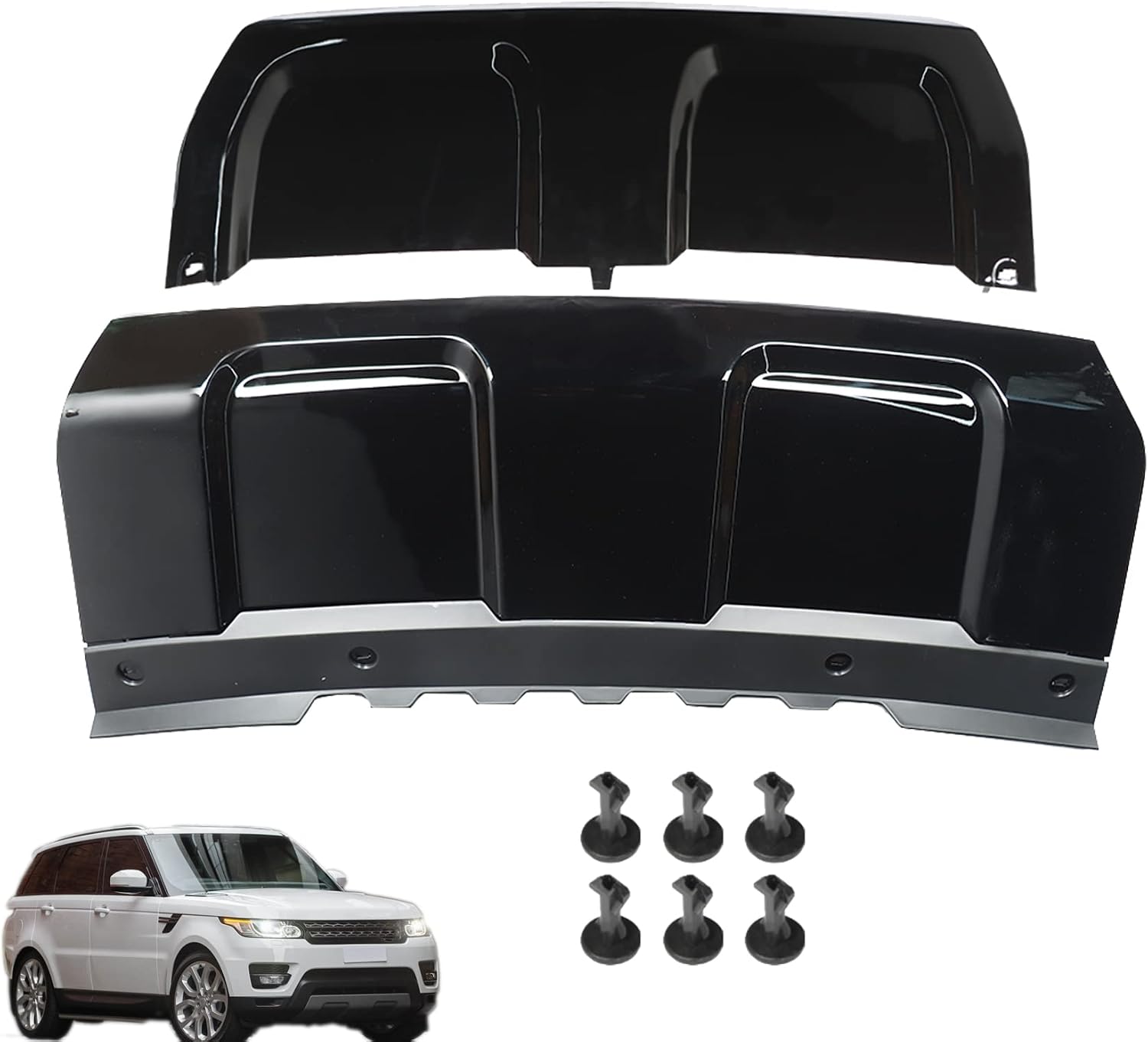 Amazon.com: ANTUKO 2PCS Front and Rear Bumper Skid Plate Trim Cover ...