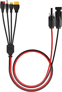 AFERIY 4 in 1 MC4 Solar panel charging cable for power staion, MC4 to DC5521 / XT60 / XT90 ...
