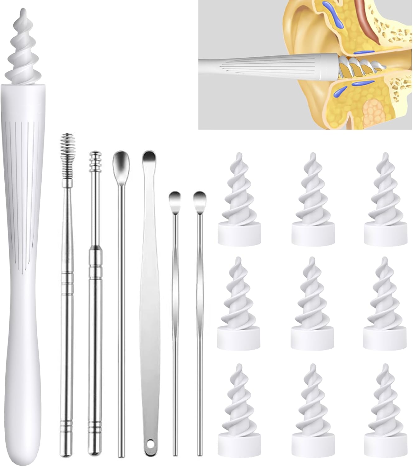 Amazon.com: 7 in 1 Ear Wax Removal Tool, 2025 Q-Grips Ear Wax Removal ...