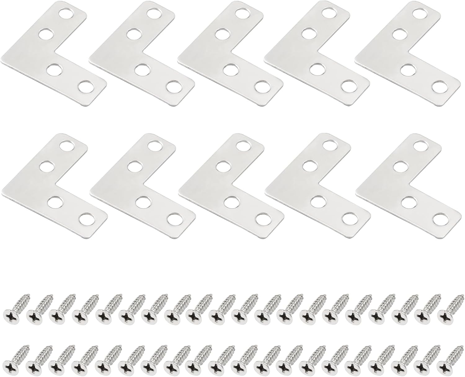Amazon.com: Waziaqoc 10Pcs L Shaped Corner Brace Plates, Stainless ...