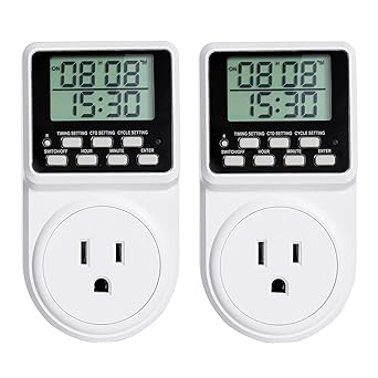 Techbee Indoor Digital Infinite Repeat Cycle Intermittent Outlet Timer ...