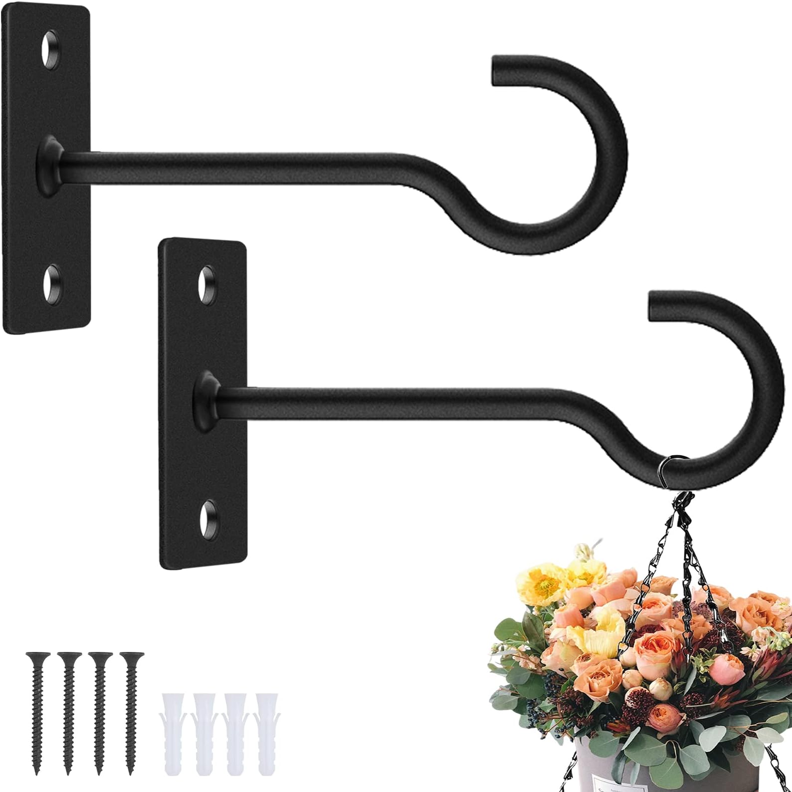 Amazon.com: HERNGEE Cast Iron Plant Hooks for Hanging Baskets Indoor ...