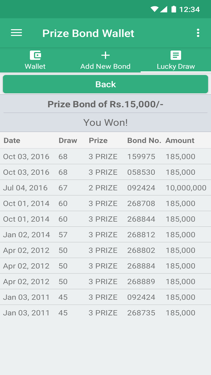 Prize Bond Wallet - App on Amazon Appstore