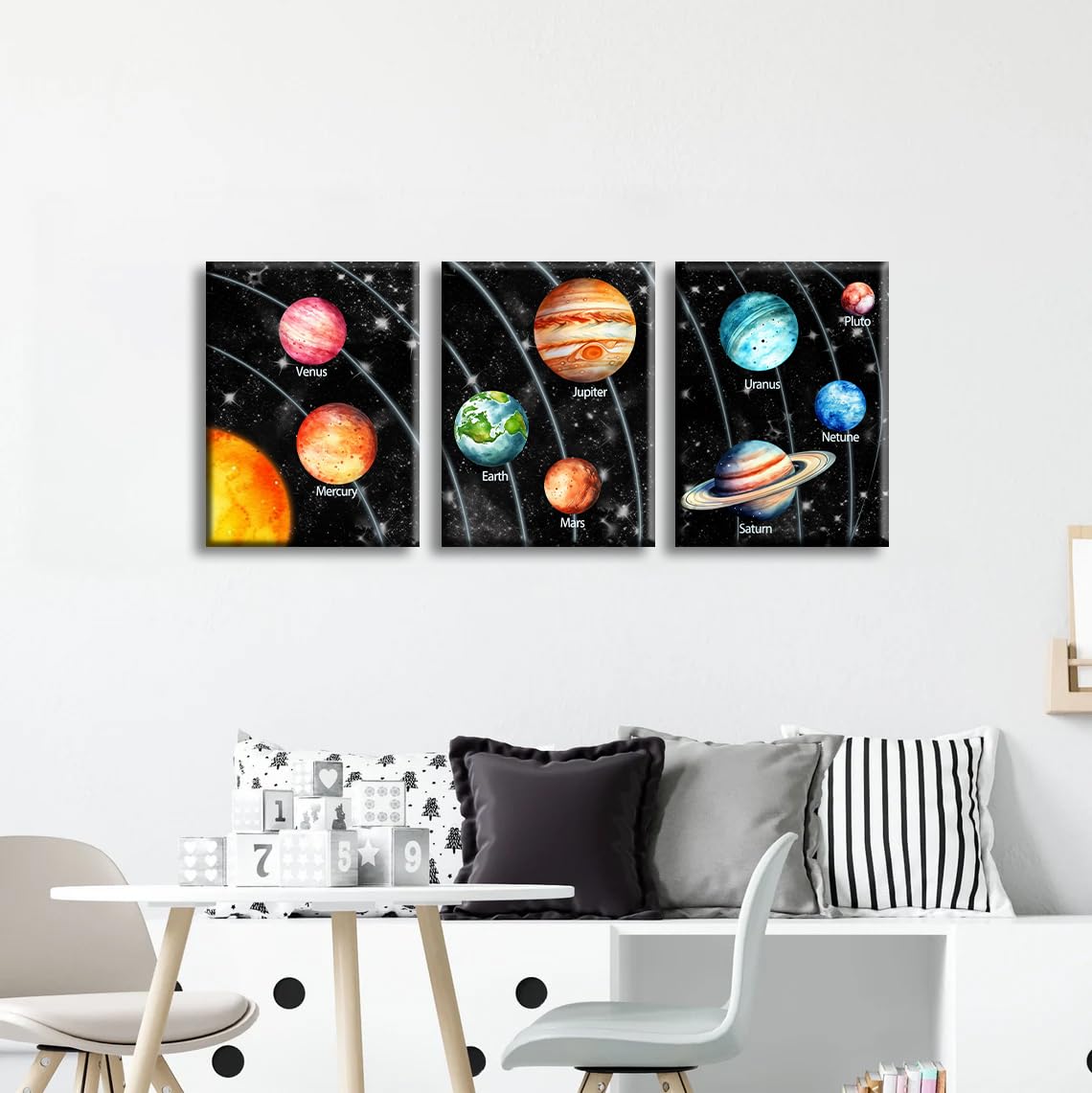 Snapklik.com : Framed Solar System Canvas Art,Kids Space Room Canvas ...