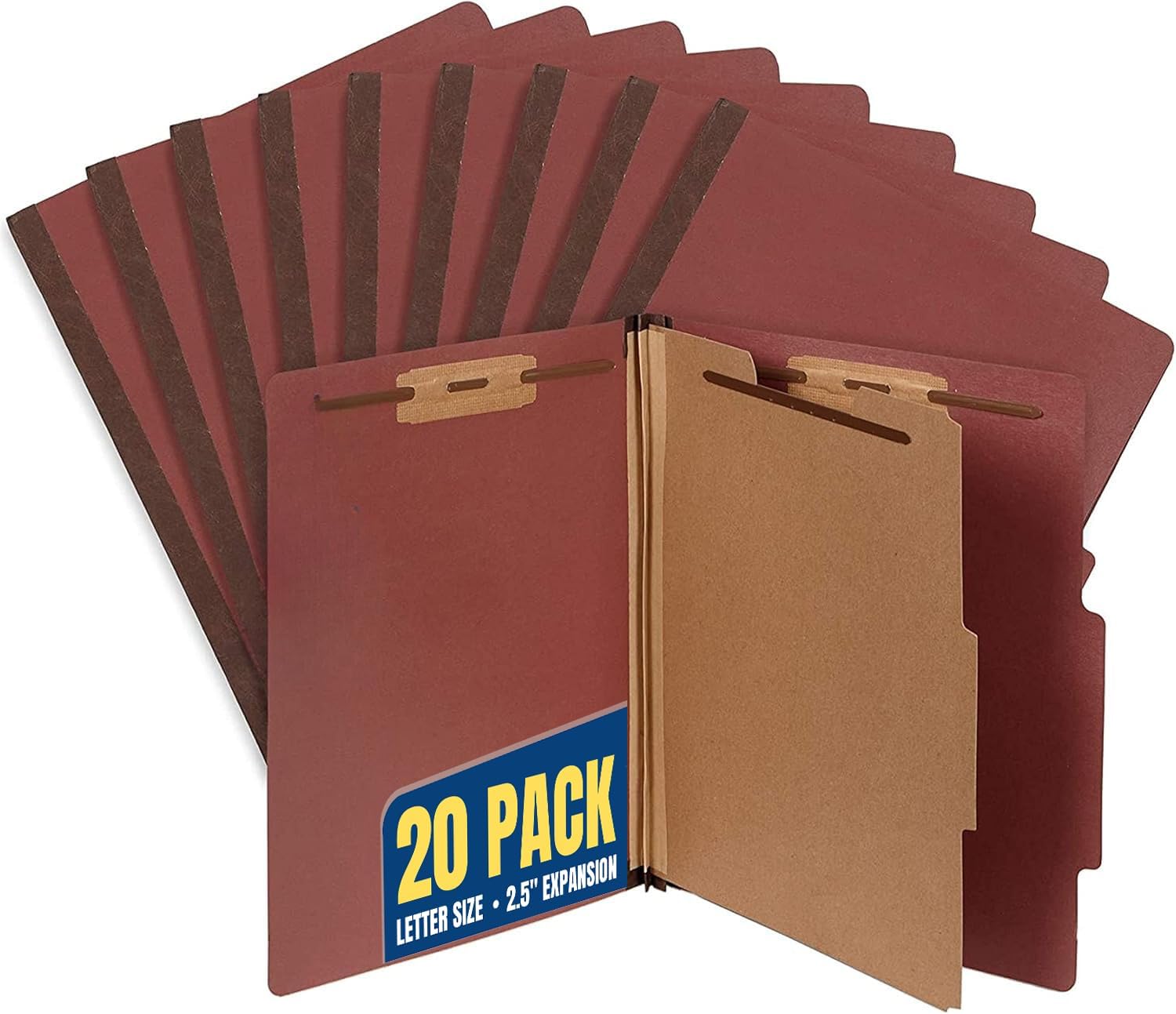 Amazon.com : 1InTheOffice Classification Folders 2 Dividers Letter Size ...