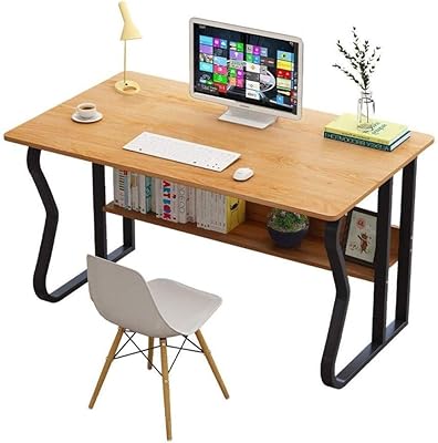 Amazon.com: Computer Desk with Bookshelf, 44in Wood Office Writing Desk ...