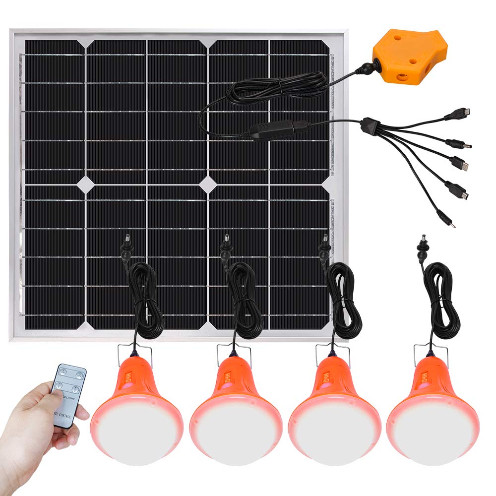 Buy Roopure 20W Solar Panel Light Kit Off Grid Pendant Lights Remote ...