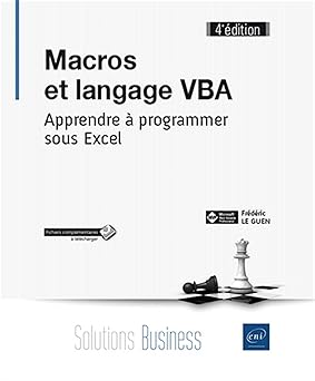 Amazon.fr - Macros et langage VBA: Apprendre à programmer sous Excel - Le Guen, Frédéric - Livres