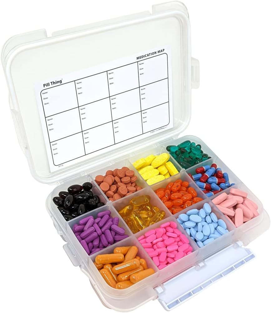Amazon.com: 12 Compartment Large Pill Case with Airtight Seal ...