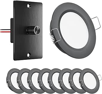 Amazon.com: Obeaming 8 Pack 12 Volt LED Puck Light and 12V Dimmer ...