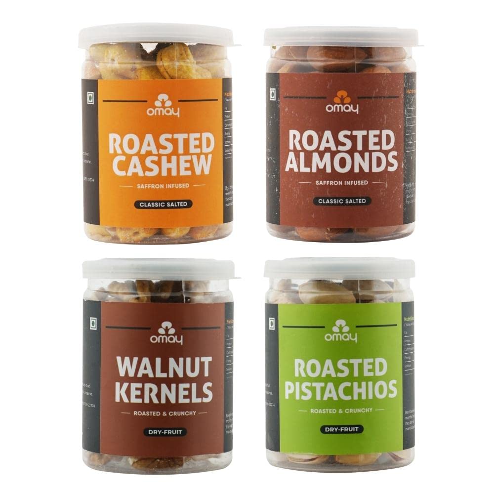 Omay Foods Dry Fruits Combo Pack, Pack Of 4 I Cashews, Almonds, Walnuts ...