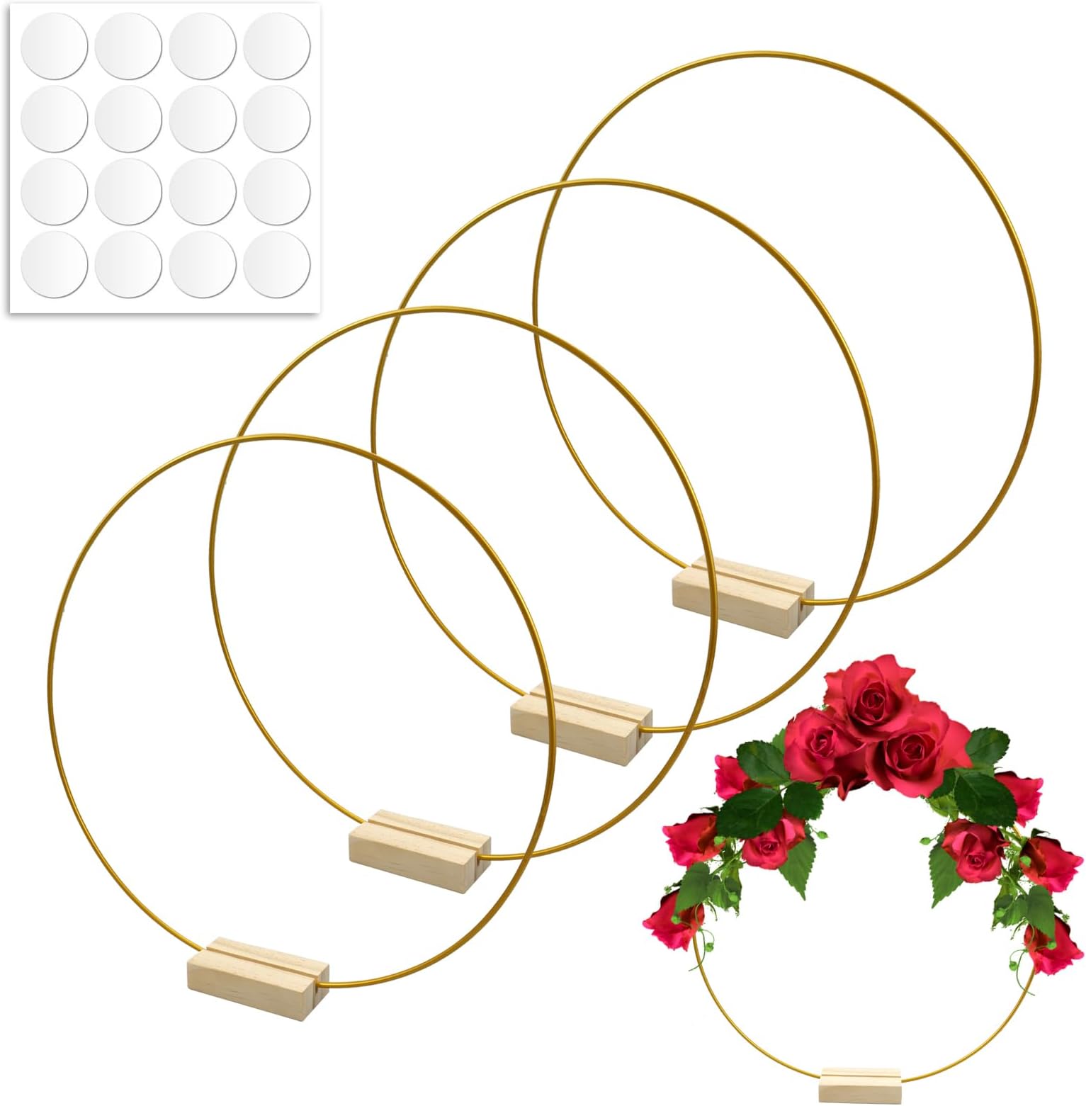 Cercle Metal 20 cm, PARFCO 3 Pièces Centre de Table Decoration, Anneau ...