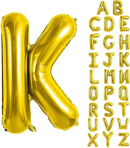 Amazon.com: Gold Letter Balloons 40 Inch - Foil Helium Golden Big ...