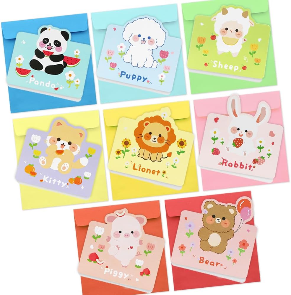 Amazon.com : 16 Pcs Cartoon Animals Cards for Kids Girls Boys ...