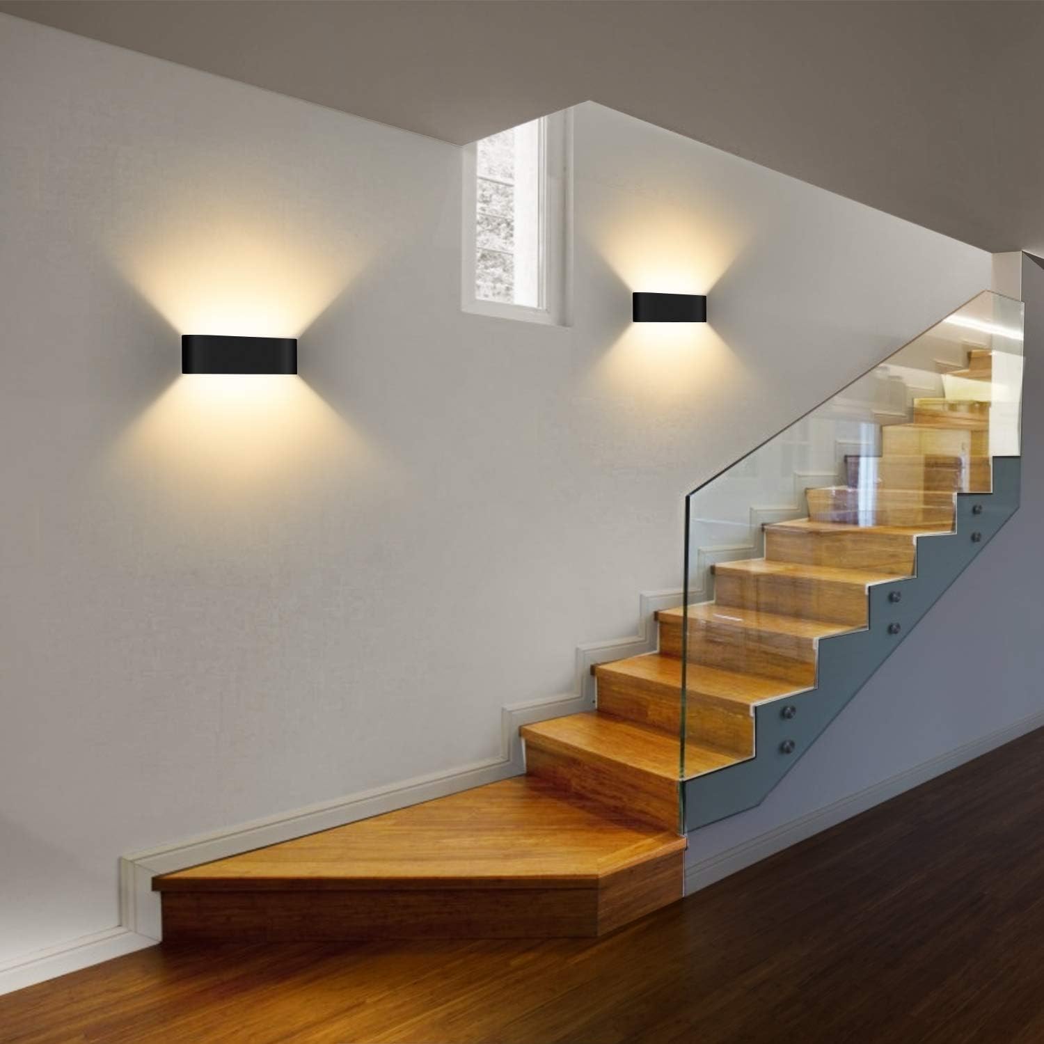 Wall Lights Indoor, 2 Pcs Up Down Wall Light 12W 3000K Modern Style ...