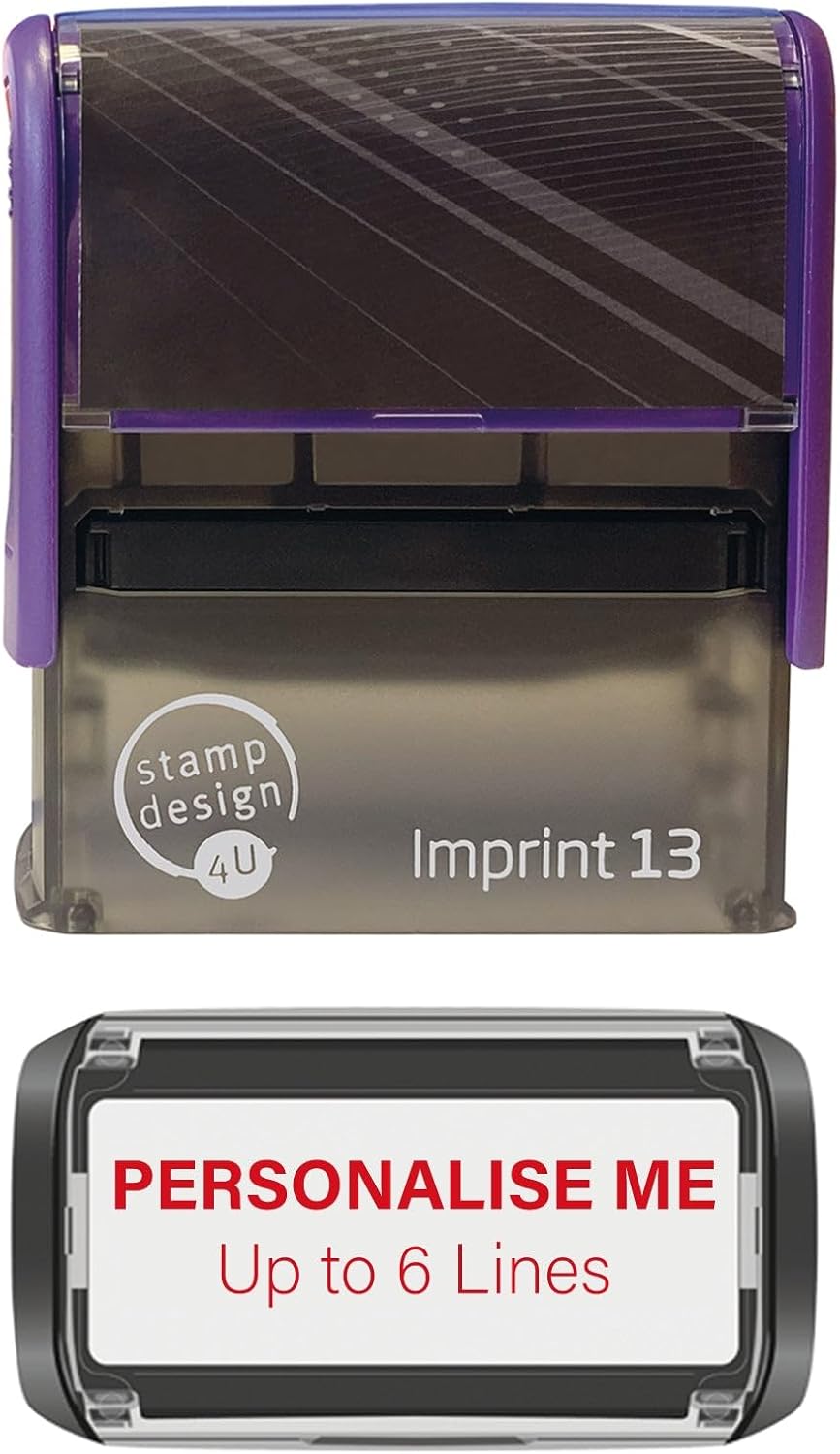 Premium 6 Line Self Inking Custom Business Stamp Imprint 13 ...