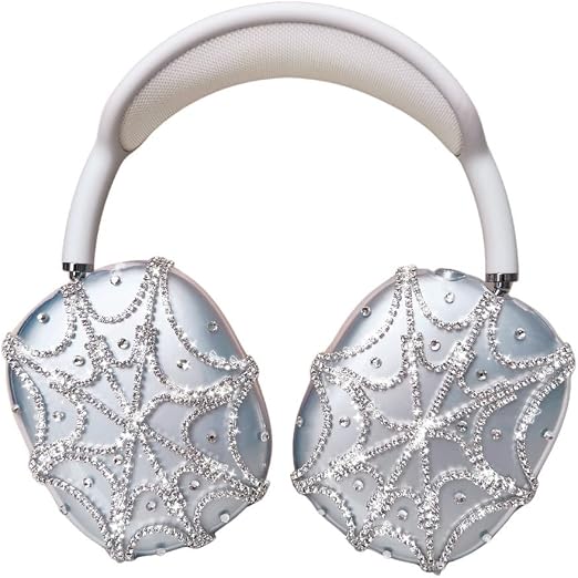 Amazon.com: Rhinestones Spider Web AirPods Max Cover Glittering ...