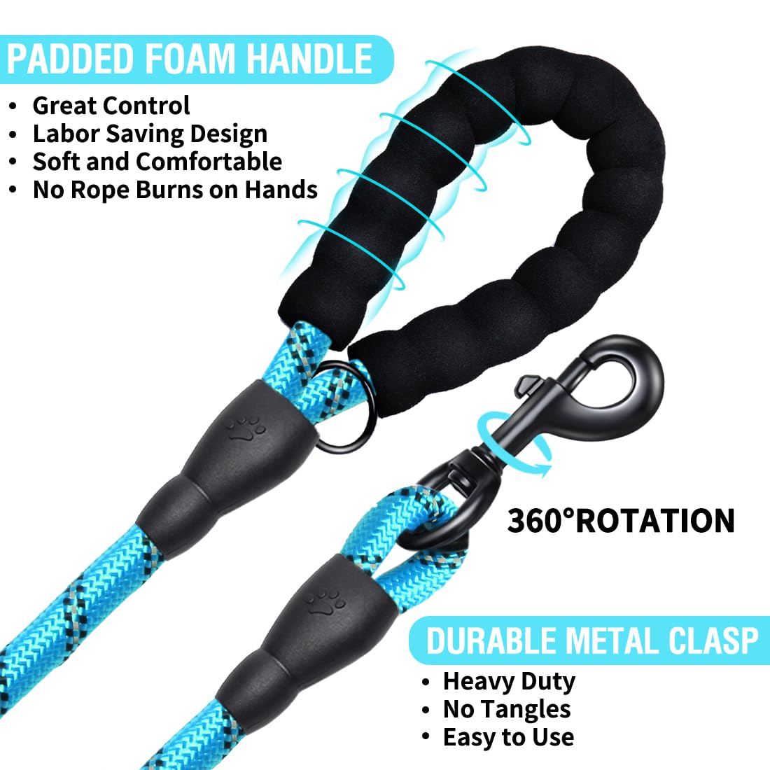 Snapklik.com : COOYOO Dog Leash 5/6 FT