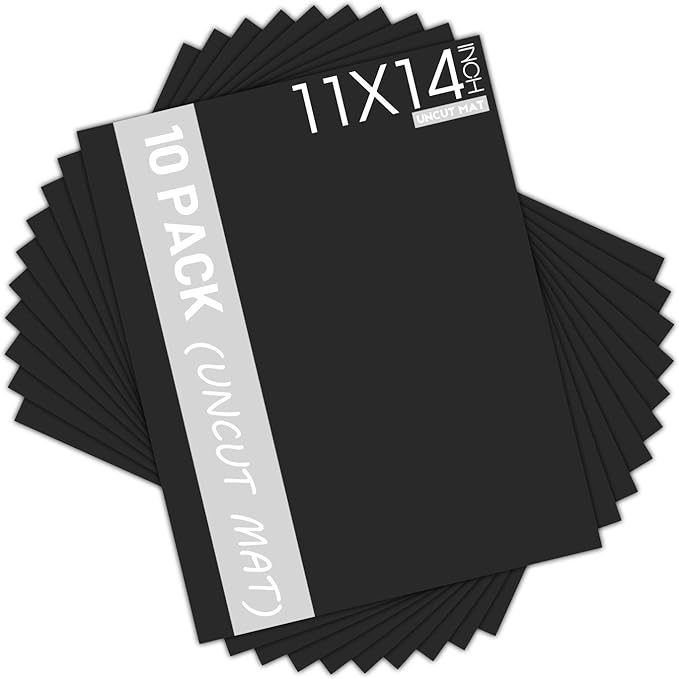 Amazon.com: Mat Board Center, 10 Pack 11x14 Black Uncut Mat Boards ...