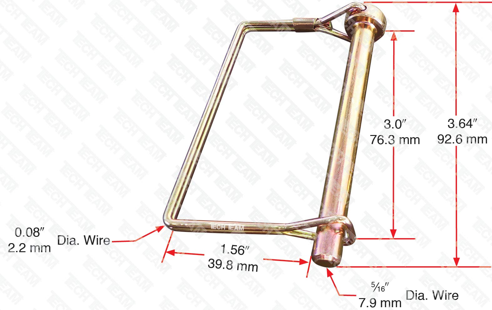 Snapklik.com : #00842, Double Wire Lock Pin 5/16” Dia X 3” Long, Square ...