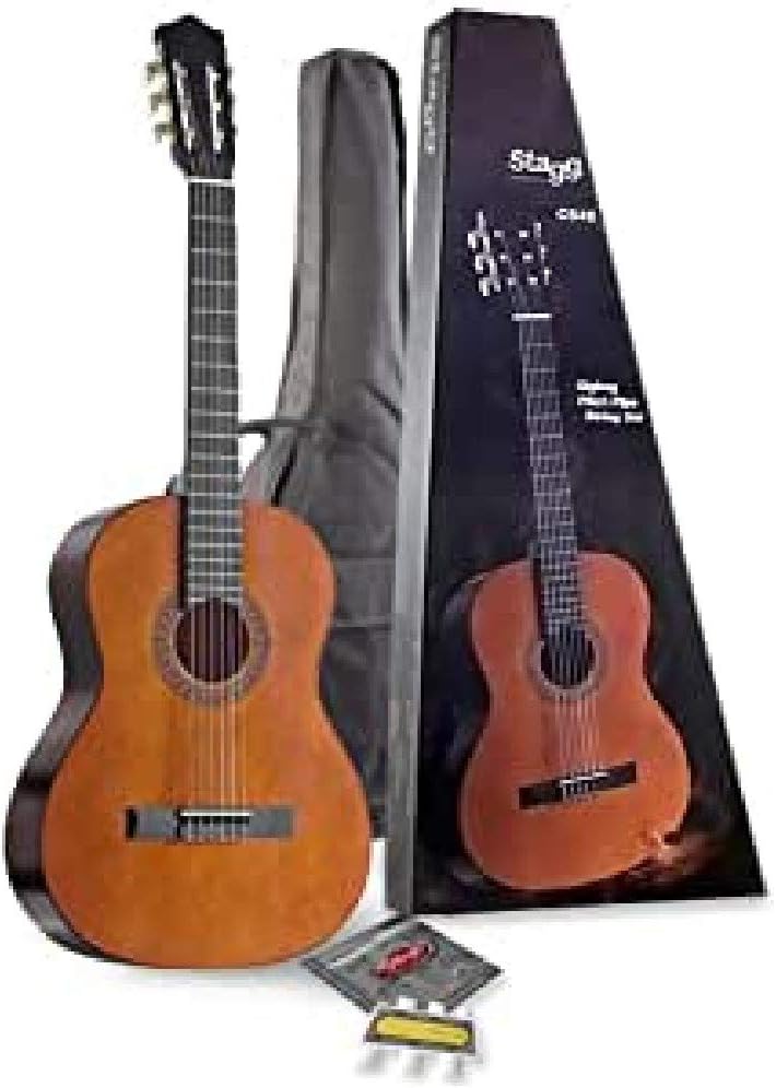 Amazon.com: Stagg C546 4/4-Size Nylon String Classical Guitar with ...