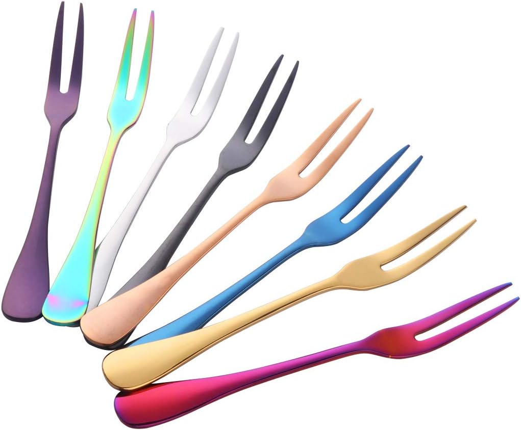 Salad Forks with Stainless Steel Children's Food Pick Fork Holders ...