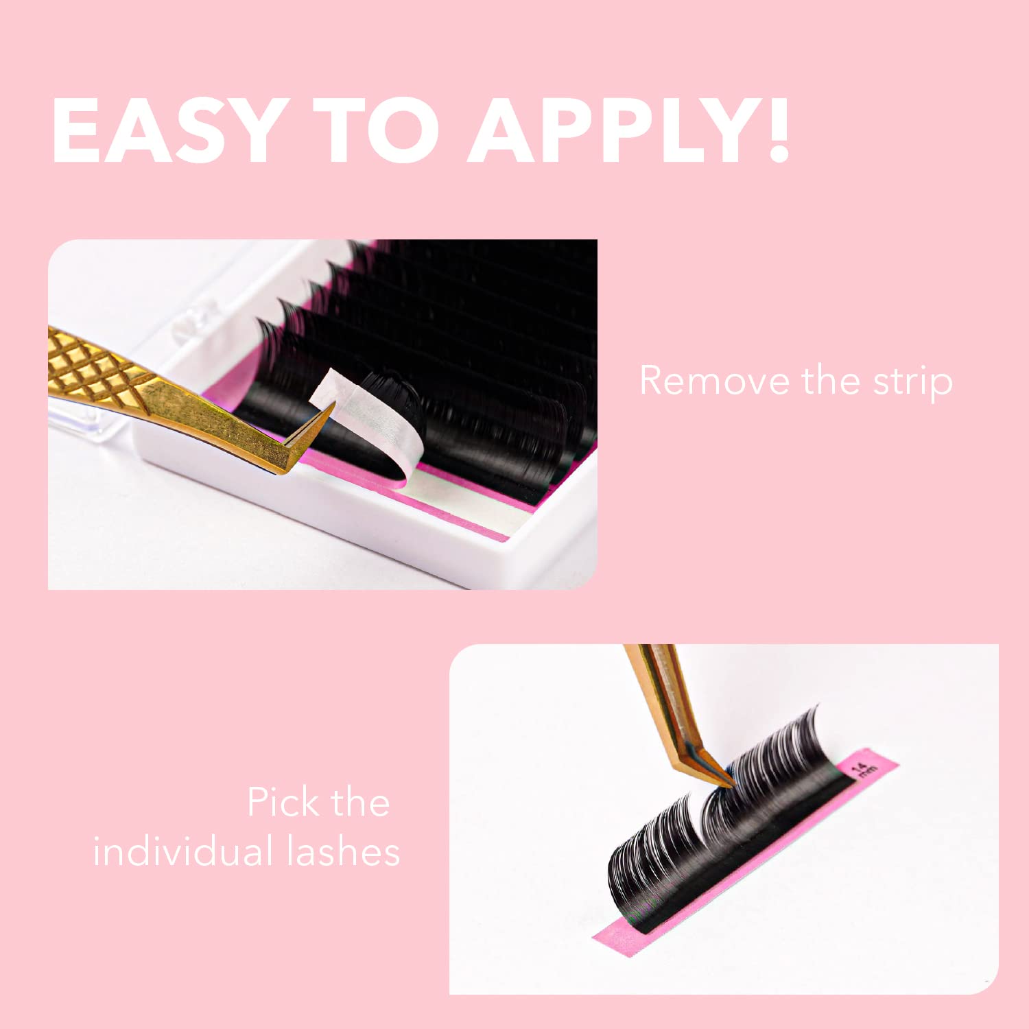 Extensiones de pestañas de volumen clásico de 16 líneas, individuales ...