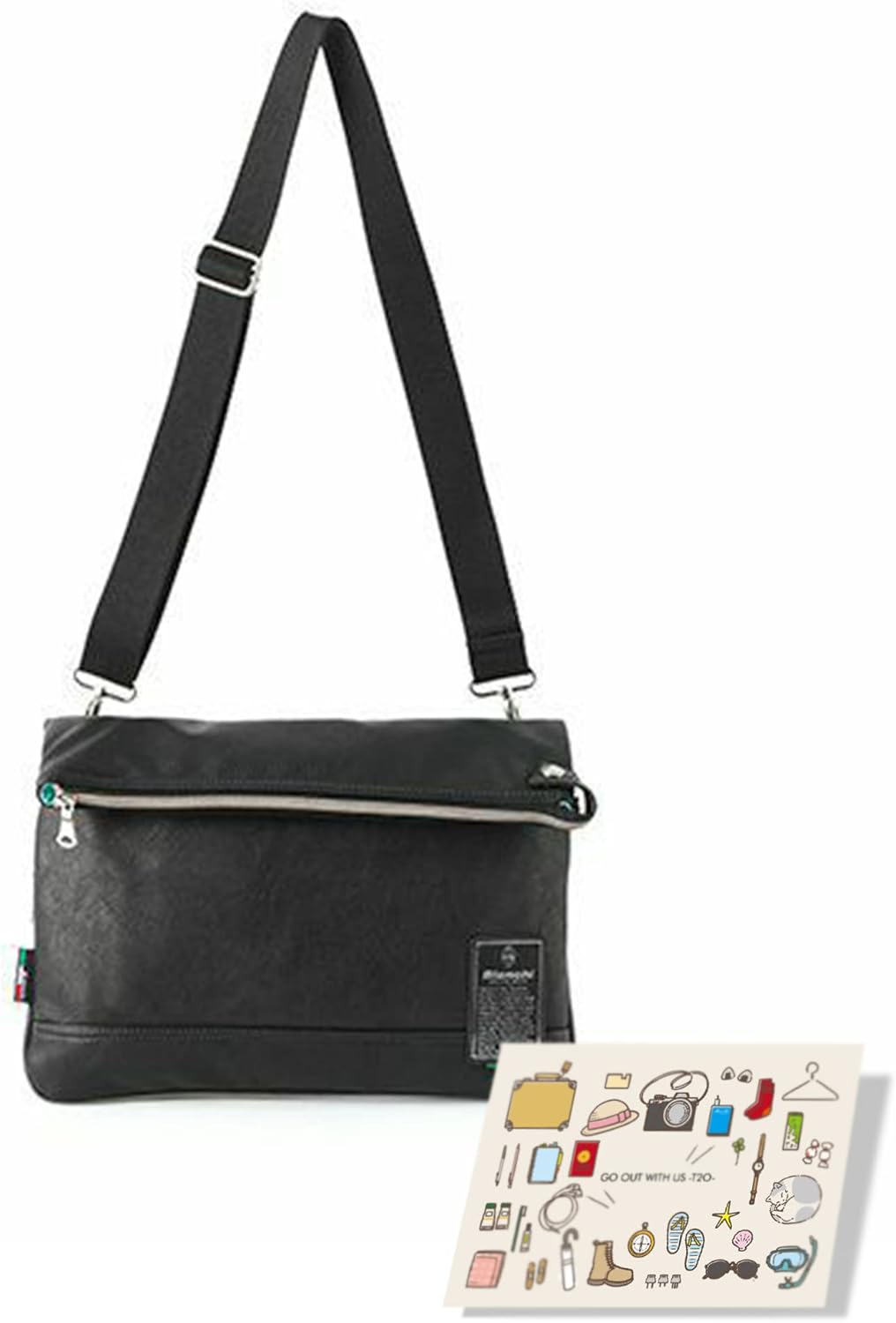 Amazon | [ビアンキ][ノベルティ付き_T2Ocard][公式正規品] Bianchi(ビアンキ) クラッチショルダーバッグ 合皮 PUレザー TBPI-03 (ブラック) | 財布