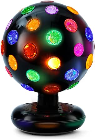 Rotating Disco Ball Light - 11" Spinning Disco Ball with Multi-Colored ...